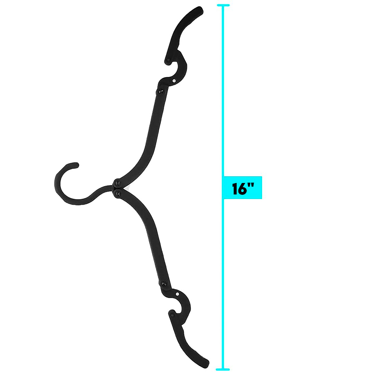 SE 12-Piece Set of Folding Ultra Compact Travel Hangers (Black & White), Open 16-Inches Folded 5-Inches