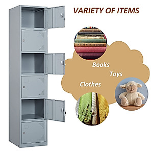 SISESOL Metal Lockers for Employees Steel Locker Large School Locker Metal Wall Locker Office Employee Lock Box 71" Steel Storage Cabinet Storage Locker Cabinet for Home Gym Office School Garage