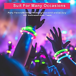 JSronms 36Pcs Glow Bracelets,Led Bracelets,Glow in The Dark Bracelets,Light up Bracelets,Neon Bracelets,Neon Party Favors Carnival Birthday Concert Party Game Gifts Suitable for children/adults