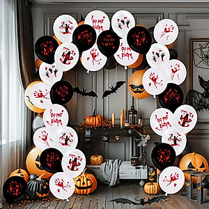 54PCS Scary Halloween Balloons,12 Inch Halloween Bloody Handprint Balloons Blood Dplatter Balloons Horror Balloons Decorations for Zombie Vampire Haunted House Crime Party Supplies