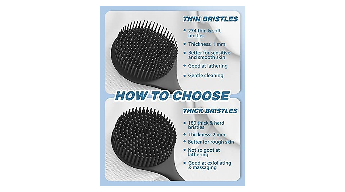 Manmihealth Silicone Back Scrubber & Bath Glove Set for Deep Clean ...