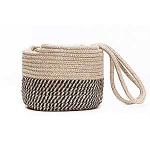 RUIZHIXUAN Hanging Planter Basket Jute Rope Woven Plant Hangers Indoor Hanging Plant Holder Up to 7" Pot Macrame Modern Storage Organizer Home Decor (Jute)