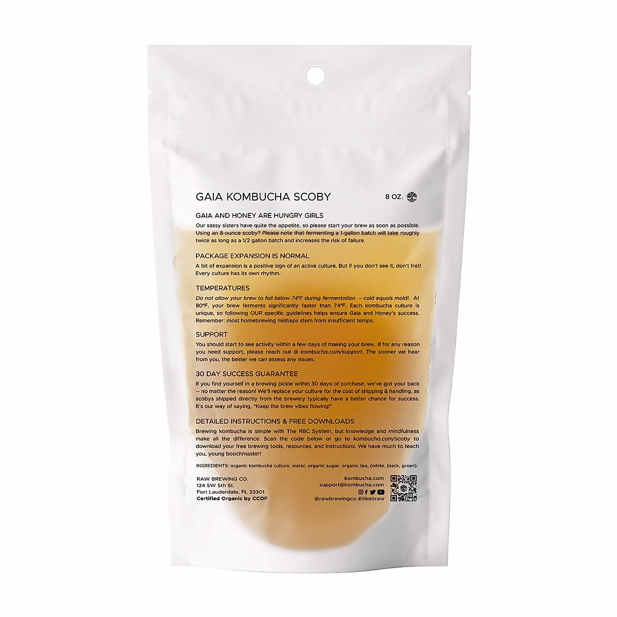 Kombucha.com Scoby with Free Organic Tea Blend Sample