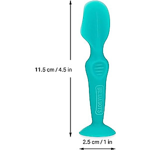Talbot's Diaper Cream Soft Silicone Brush with Suction Base & Hygienic Case, Aqua, Mini Size, 2 Piece