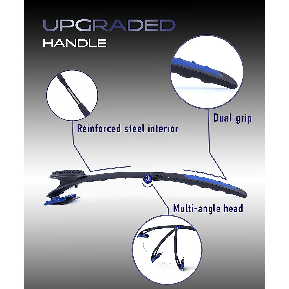 BakBlade 3.0 Stealth - Back Shaver for Men, Extra Long 23" Ergonomic Handle for a Close, Pain-Free Shave, The Ultimate Back Hair Trimmer for Men, +3 Extra Back Blade Refills