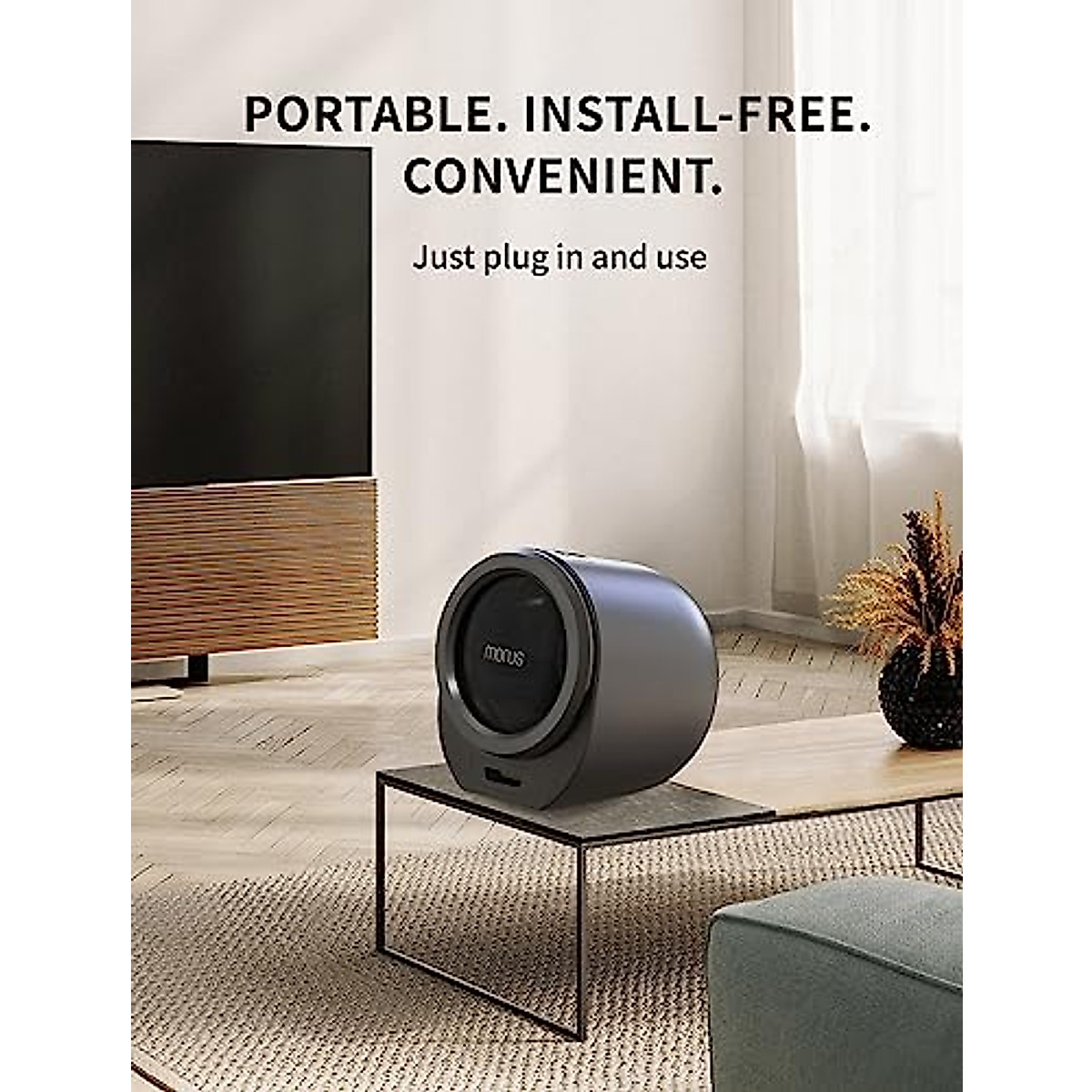 Morus Portable Dryer, Compact Laundry Dryer for Apartments, 110V Electric Dryer with Stainless Steel Tub, Easy Control for 8 Automatic Modes with Child Lock, Fast Dryer without Installation, Grey