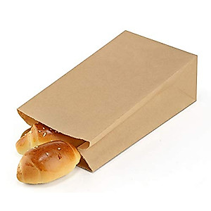 BagDream Brown Paper Lunch Bags Bread Bags 12lb 7x4.5x13.75 Inches 50Pcs Kraft Paper Bags, Paper Snack Bags Bread Bags, 100% Recycled Kraft Lunch Bags