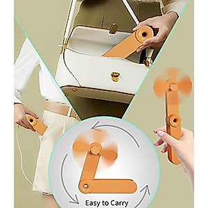 Joylifetech Personal Fan Handheld, Handheld Fan with 1200mAh, Lightweight Portable Fans Rechargeable that Can Rotate 360°, 3 Speeds Pocket Fan for Travel Commute Work Outdoor