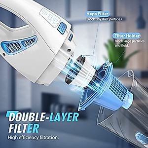 Bossdan Handheld Vacuum Cordless, Powerful Suction Car Hand Held Vacuum Cleaner with Large-Capacity Battery, Hand Vacuum Cordless Rechargeable for Pet Hair Keyboard Dust Office and Home Cleaning