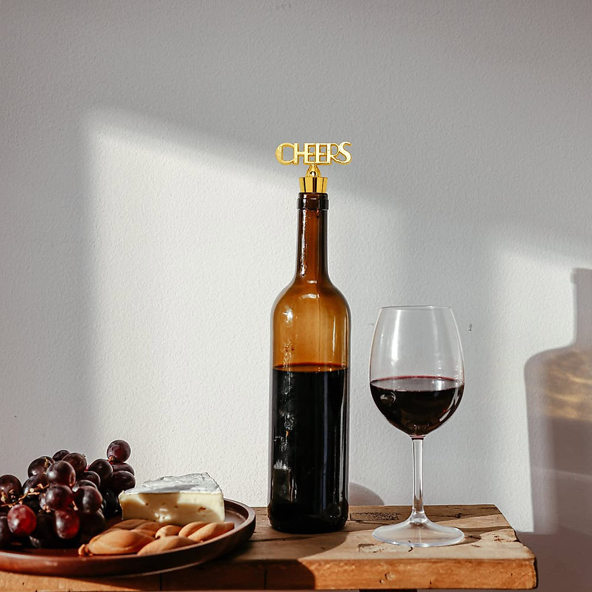 Cheers Wine Stopper for party supplies Gold Wine Stopper Decorative Cheers Wine Stopper Unique Wine Stoppers Champaign Stoppers Wine Sealer Caps Champagne Preserver Wine Bottle Seal Plug