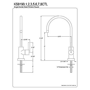 Kingston Brass KS8191CTL Continental Single-Handle Water Filtration Faucet, Polished Chrome,5-3/4"