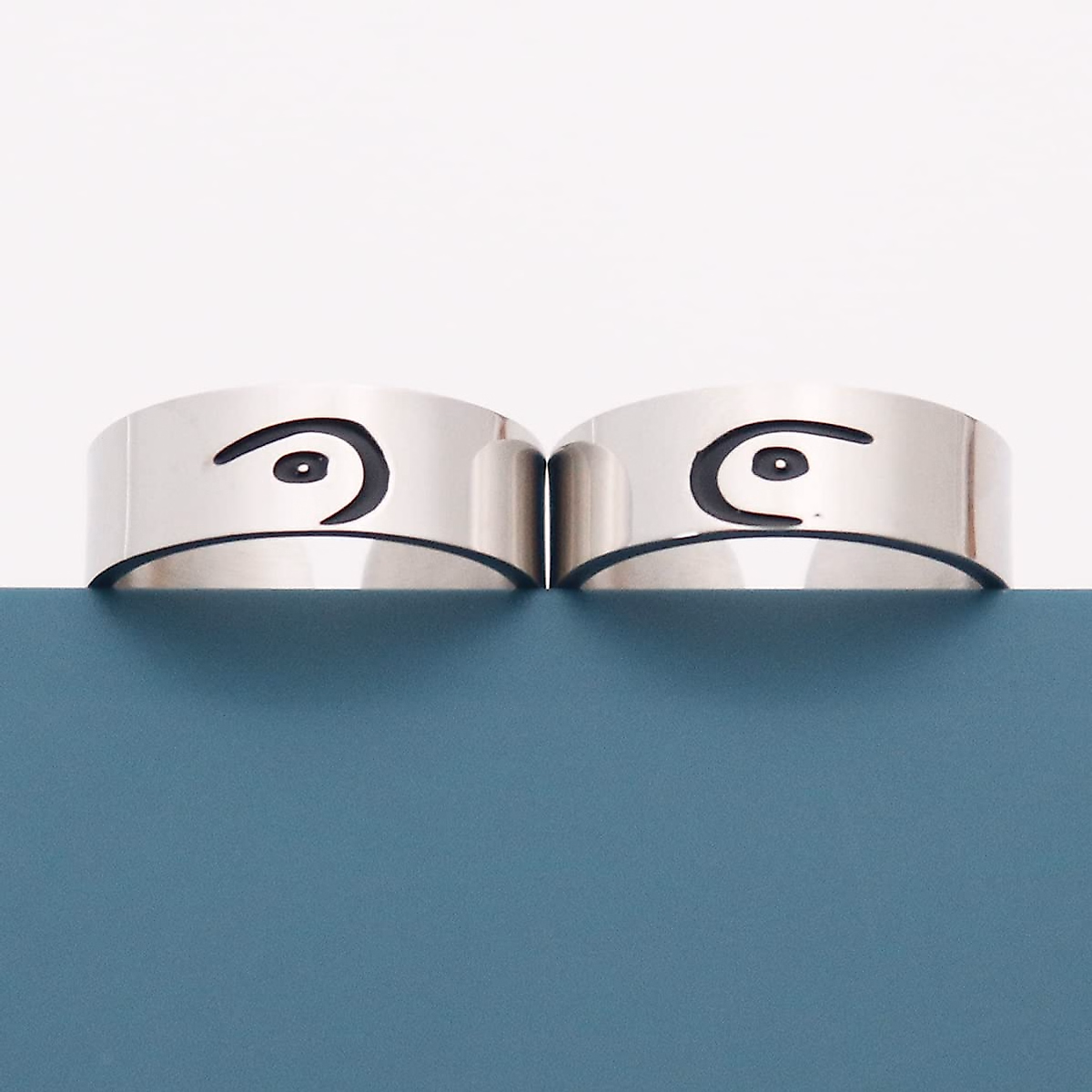 Djhteng Friendship Gift Best Friend Boobs Stacking Ring Set of 2 Stainless Steel Adjustable Rings for Sisters Bestie BFF (Boobs Ring S)