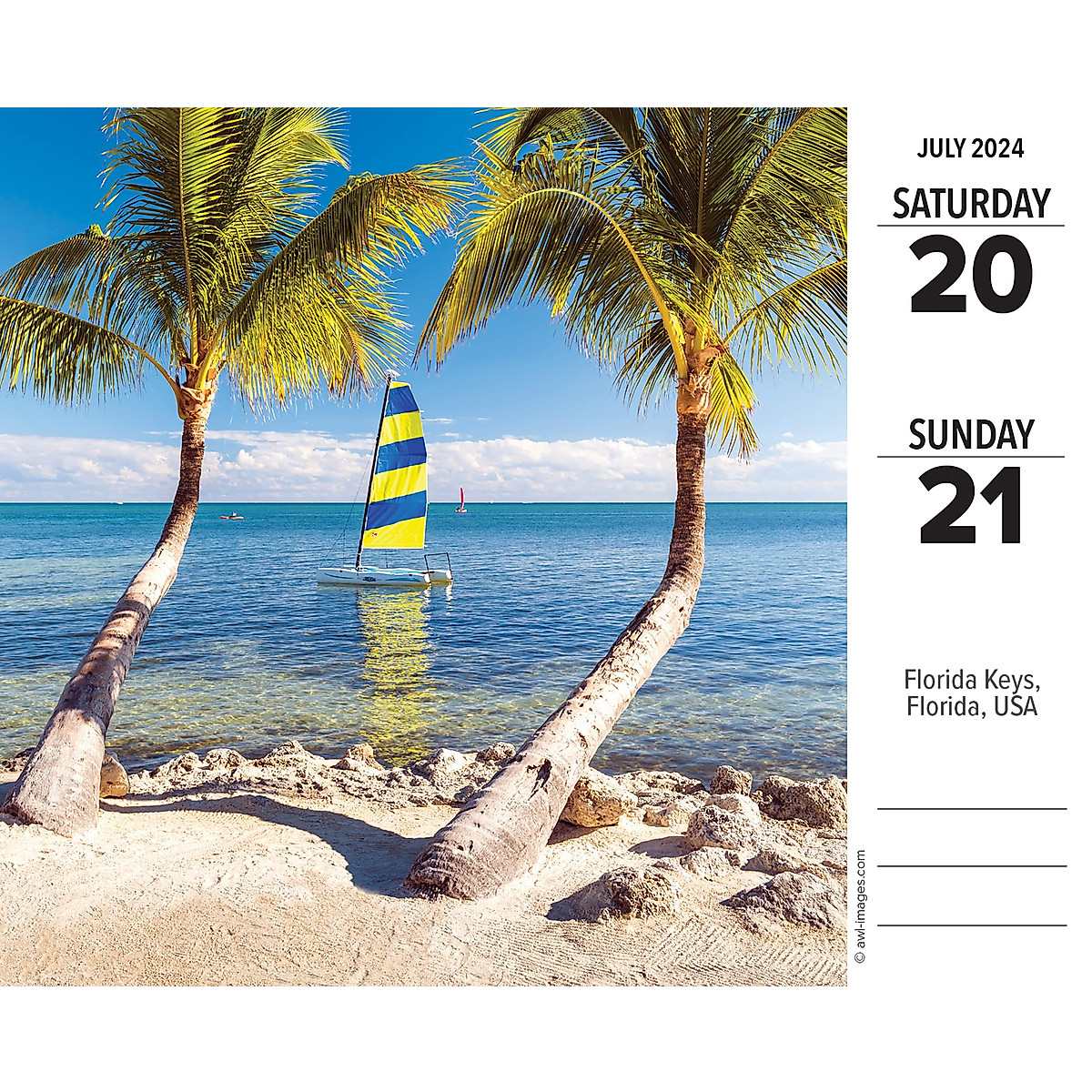 Willow Creek Press Ah, The Beach! Daily 2024 Box/Desk Calendar (5.86" x 4.72")