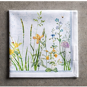 Maison d' Hermine Napkin 100% Cotton 20Inch x 20Inch Set of 4 Decorative Washable Cloth Napkins Table Napkin, Dining, Kitchen, Parties & Camping, Fleurs De Mai - Spring/Summer