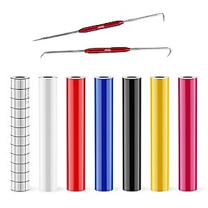 VViViD DECO65 12" x 5ft 6 Craft Vinyl Roll Bundle Includes 12" x 24" Transfer Paper Roll and 2 Precision Hooks for Weeding - M0