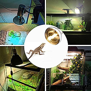 100W Reptile Heat Lamp Full Spectrum UVA Basking Spot Lamp Soft White Light Sun Lamp for Reptile and Amphibians,Tortoise Lizard,Bearded Dragon,Snake,2 Pack
