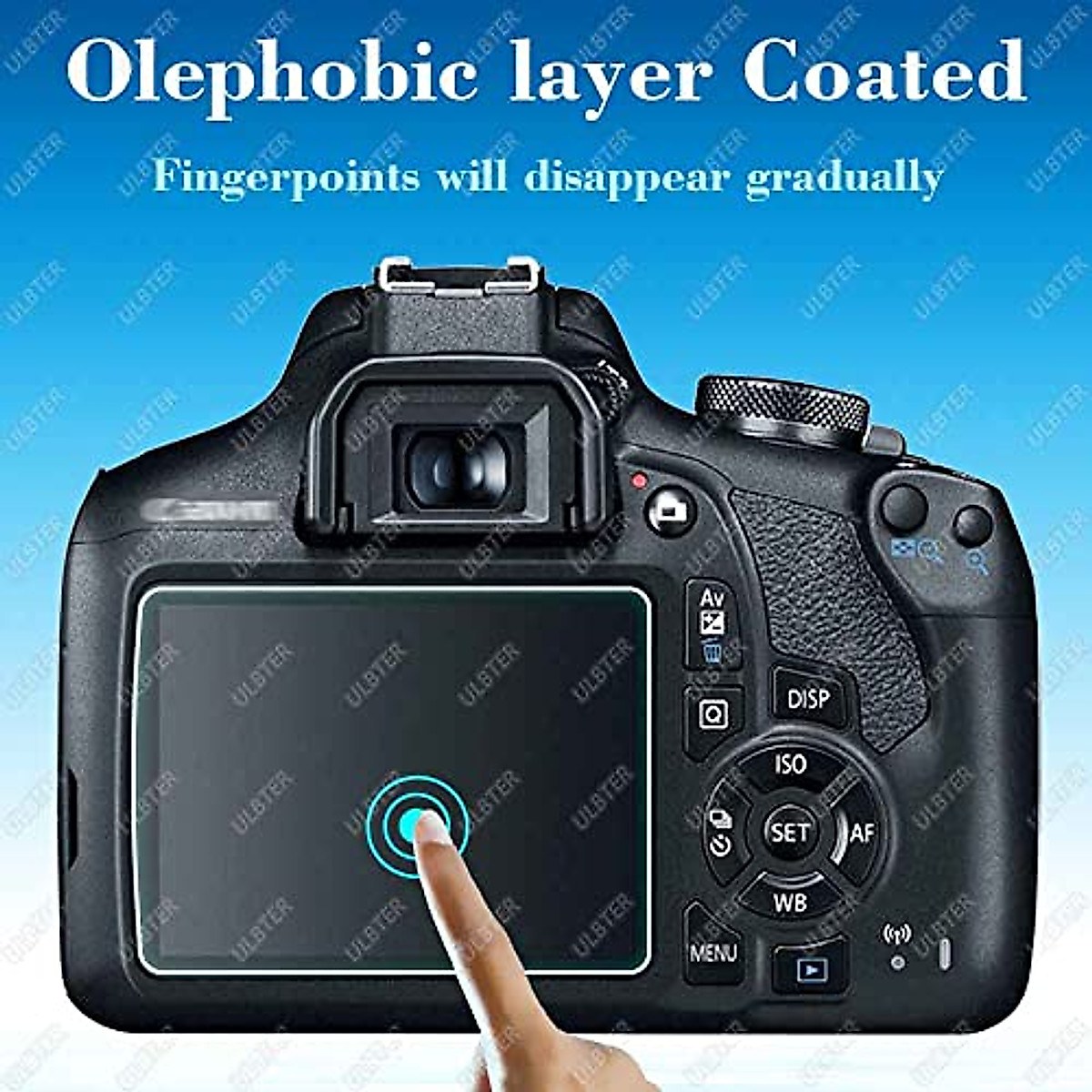 ULBTER Rebel T7 T6 Screen Protector for Canon EOS Rebel T7 T6 T5 DSLR Camera & Hot Shoe Cover, [2+3Pack] 0.3mm 9H Hardness Tempered Glass Flim Anti-Scrach Anti-Fingerprint Anti-Bubble