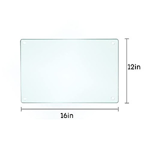 Tempered Glass Cutting Board - Glass Cutting Boards for Kitchen,clear cutting board for countertop (Frosted, 15.7" x 11.8")