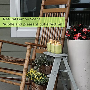 Mosquito Naturals Lemongrass Candles with Essential Oils (Set of 3) for Patio, Deck, Outdoor or Indoor Use - 88 Hour Burn - All Natural, Soy Base - Mason Jar with Lid, Made in USA (Lemongrass)