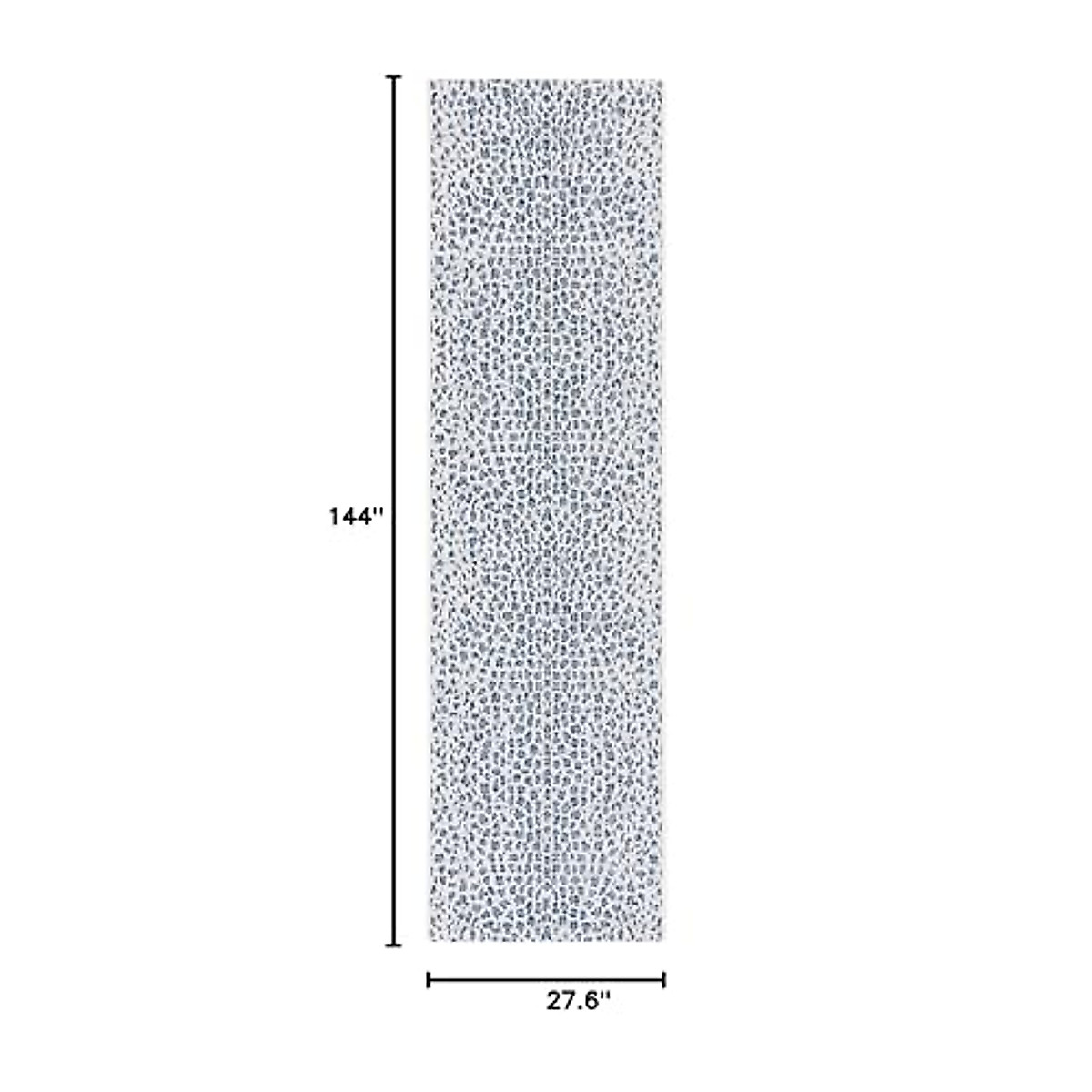 SAFAVIEH Courtyard Collection Runner Rug - 2'3" x 12', Ivory & Navy, Non-Shedding & Easy Care, Indoor/Outdoor & Washable-Ideal for Patio, Backyard, Mudroom (CY8505-53412)