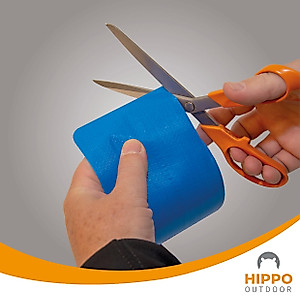 HIPPO OUTDOOR Tarpaulin Repair Tape - Heavy Duty Repairs Duck Tape, Blue Duct Tape, uv Protected and Waterproof, Protect Against Chafe wear and Tear 16 ft Tape roll (1250)