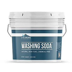 Earthborn Elements Borax Powder, Washing Soda, Baking Soda Bundle (1 Gallon ea.) Multipurpose for cleaning & laundry, Resealable Bucket