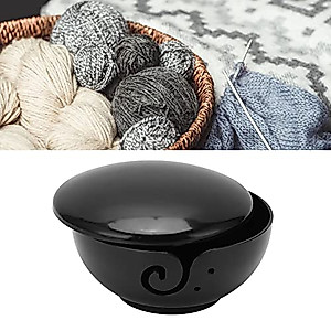 Cyrank Yarn Bowl with Lid, Plastic Knitting Bowl Large Crochet Yarn Holder Crochet Bowl Yarn Storage Bowl for DIY Knitting Crocheting Accessories