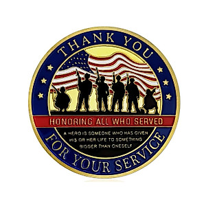 Thank You for Your Service Military Veterans Challenge Coin Appreciation Gift