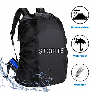 Storite Dust & Rain Cover for Backpack with Pouch, Waterproof Dustproof Bag Adjustable Cover for School, College,Office-2PK