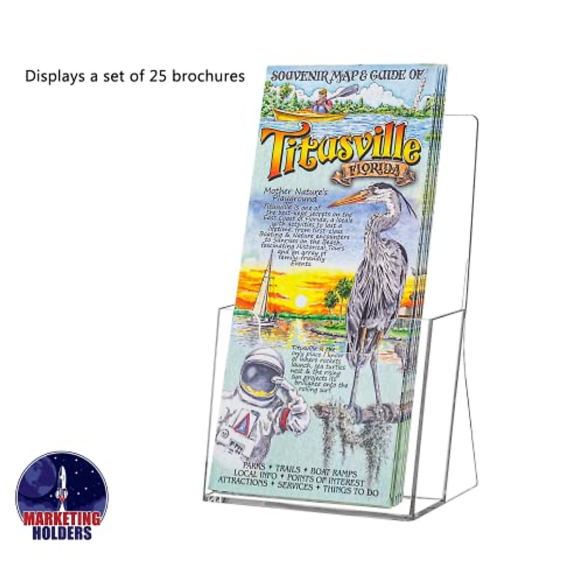 Marketing Holders Tri Fold Display 4.25”W Pamphlet Menus Maps Organizer Value Pack of 2 Countertop Clear Acrylic Single Pocket Brochure Holder Ad Trade Show Flyer