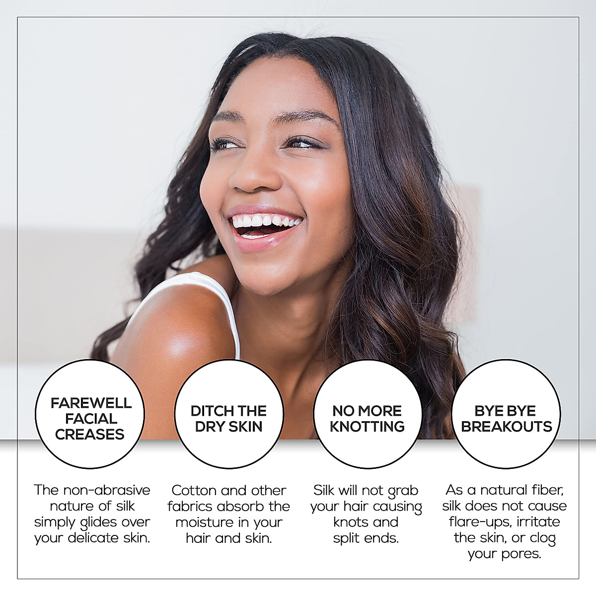 Bella Coterie Luxury Silk Pillowcase for Hair and Skin | 30 Momme | 100% Pure 6A Mulberry Silk | Super Soft | Perfectly Plush [Queen, Champagne]