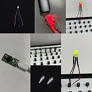 Brilinker 50 Pcs 5mm LED Light Emitting Diodes Bulb LED Lamp- Clear and Transparent DC 6V-13V 20mA with Resistance- DIY Science Project Electronics Components Lighting Kit (Red)