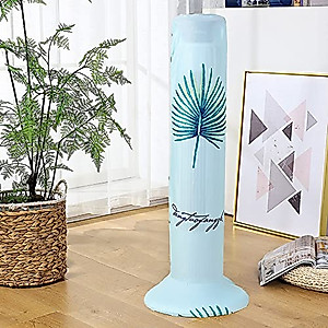 Yrzper Tower Fan Dust Cover Moisture proof Dustproof Tower Cover Washable Tower Sleeve Dust Proof Protective Cover Dustproof & Moisture-Proof for Household Tower Fan Pedestal (Green plants, Larger)