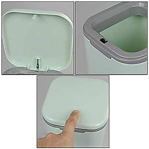 HOMMP Tiny Countertop Trash Can, 0.5 Gallon with Push-Button (Green)