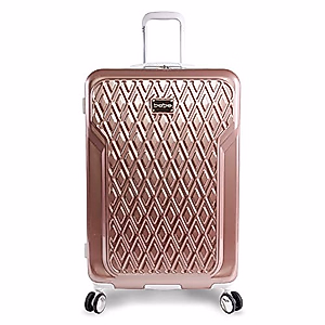 BEBE Women's Luggage Stella 29" Hardside Check in Spinner, Telescoping Handles, Rose Gold, One Size