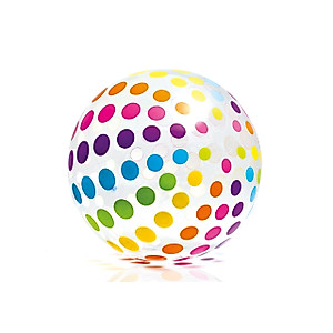 Intex Jumbo Inflatable Glossy Big Polka-Dot Colorful Giant Beach Ball (16 Pack)