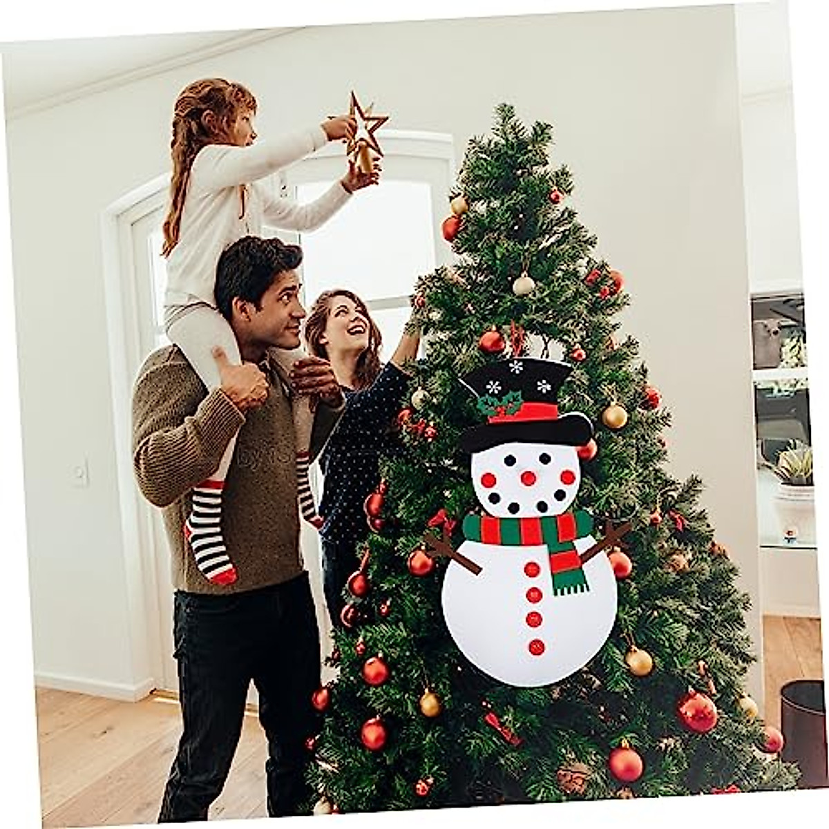 Toyvian Stocking Stuffer 1 Set Dress up Christmas Snowman Christmas Toys Christmas Tree Decorations Christmas Decor Felt Christmas Snowman Ornaments DIY Felt Christmas Ornaments