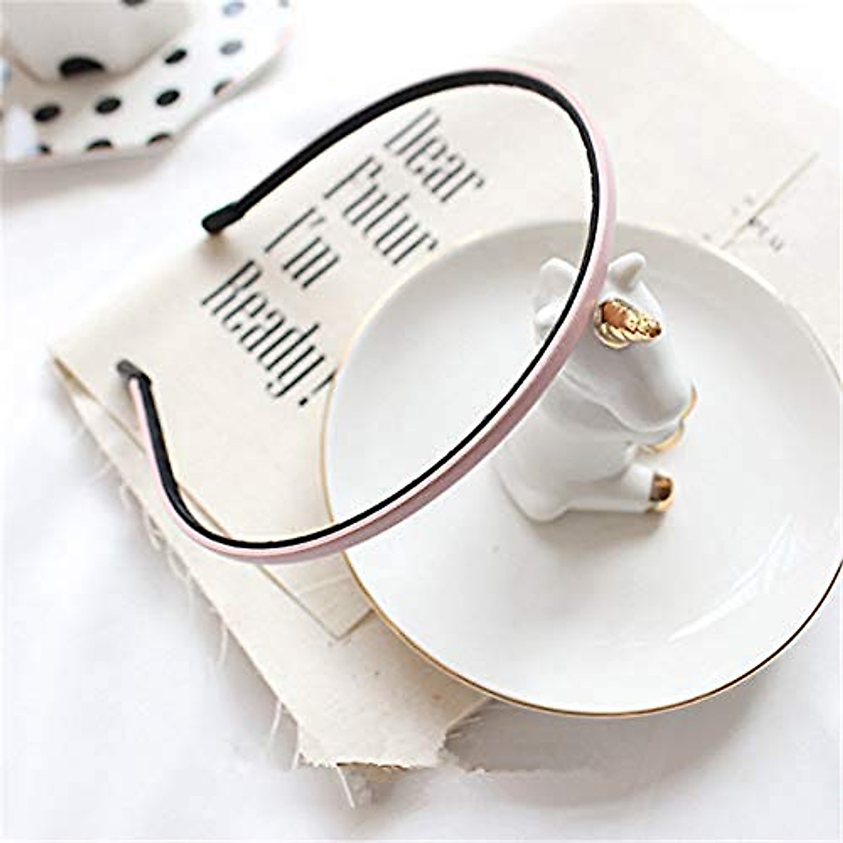 kydely,Cute Solid Simple Leather Covered Party Headband Hair Bows Hair Loop Clasp Glitter Hairbands for Women and Girls