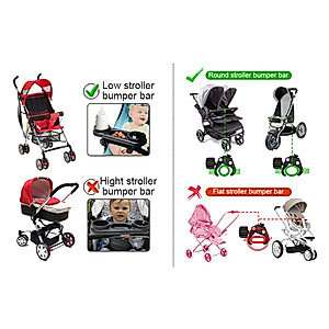 Txkrhwa Stroller Snack Tray with Cup Holder Universal Stroller Food Tray Removable Non-Slip Grip Clip for Stroller Bar Reusable Stroller Snacks Holder for Strollers with Round Armrests