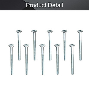 MroMax 10Pcs M6 x 80mm Flat Head Hex Socket Cap Screws Bolts, Blue Zinc Plated Carbon Steel Partial Thread Furniture Screws for Assemble Cabinets, Baby Beds, Tables and Chairs