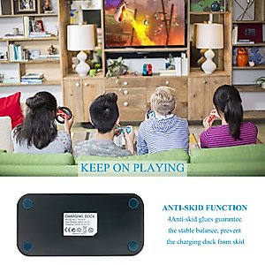 Charging Dock Station Compatible with Pro Controller/Joy Cons, FYOUNG Controller Charger Replacement for Switch/Switch Lite/Switch OLED with a Type-C Charging Cable- Black