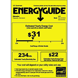 SPT SD-9254W 18″ Wide Built-In Dishwasher w/Heated Drying, ENERGY STAR, 6 Wash Programs, 8 Place Settings and Stainless Steel Tub – White