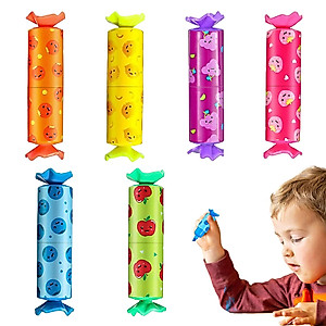 Candy Shape Highlighter, 6pcs Cute Candy Highlighters, Enhanced Notetaking Marker Pen, Size Light Weight Candy Highlighter Pens with Delightful Fruit Patterns For Kids Drawing and Greeting Card