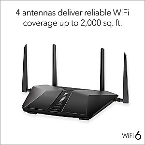 Netgear NETGEAR RAX50-100NAR Nighthawk 6-Stream AX5400 WiFi 6 Router, Black (Renewed)