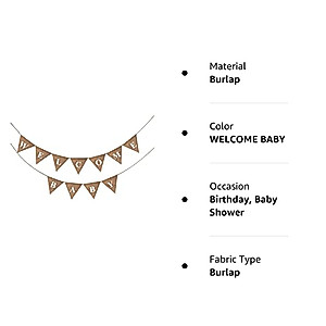 WELCOME BABY Burlap Baby Shower Banner Welcome Baby Home Decor Birthday decor Spring shower baby photo props Baby announcement