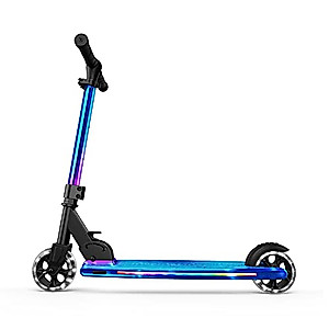 Jetson Scooters - Mars Kick Scooter (Iridescent) - Collapsible Portable Kids Push Scooter - Lightweight Folding Design with High Visibility RGB Light Up LEDs on Wheels and Deck