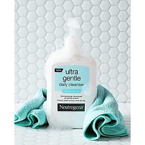Neutrogena Ultra Gentle Hydrating Daily Facial Cleanser for Sensitive Skin, Oil-Free, Soap-Free, Hypoallergenic & Non-Comedogenic Creamy Face Wash,12 fl. oz (Pack of 3)