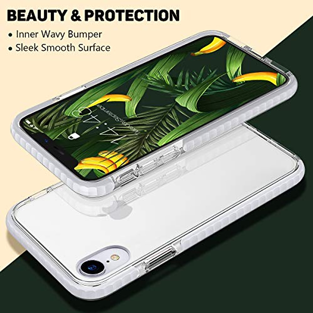 MATEPROX Phone XR Case Clear Thin Slim Anti-Yellow Anti-Slippery Anti-Scratches Cover Shockproof Bumper Case for Phone XR 6.1''(White)