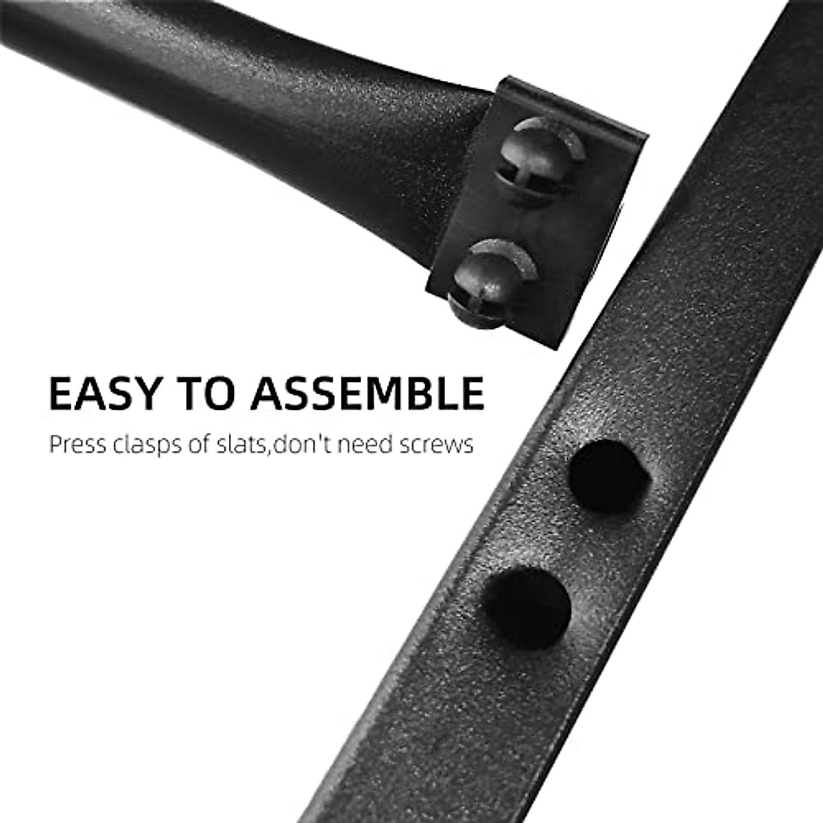 Alkmaar 12 Inch Full Size Bed Frame Platform with Headboard and Footboard No Box Spring Needed Metal-Wood Platform Bedframe, Easy Assembly