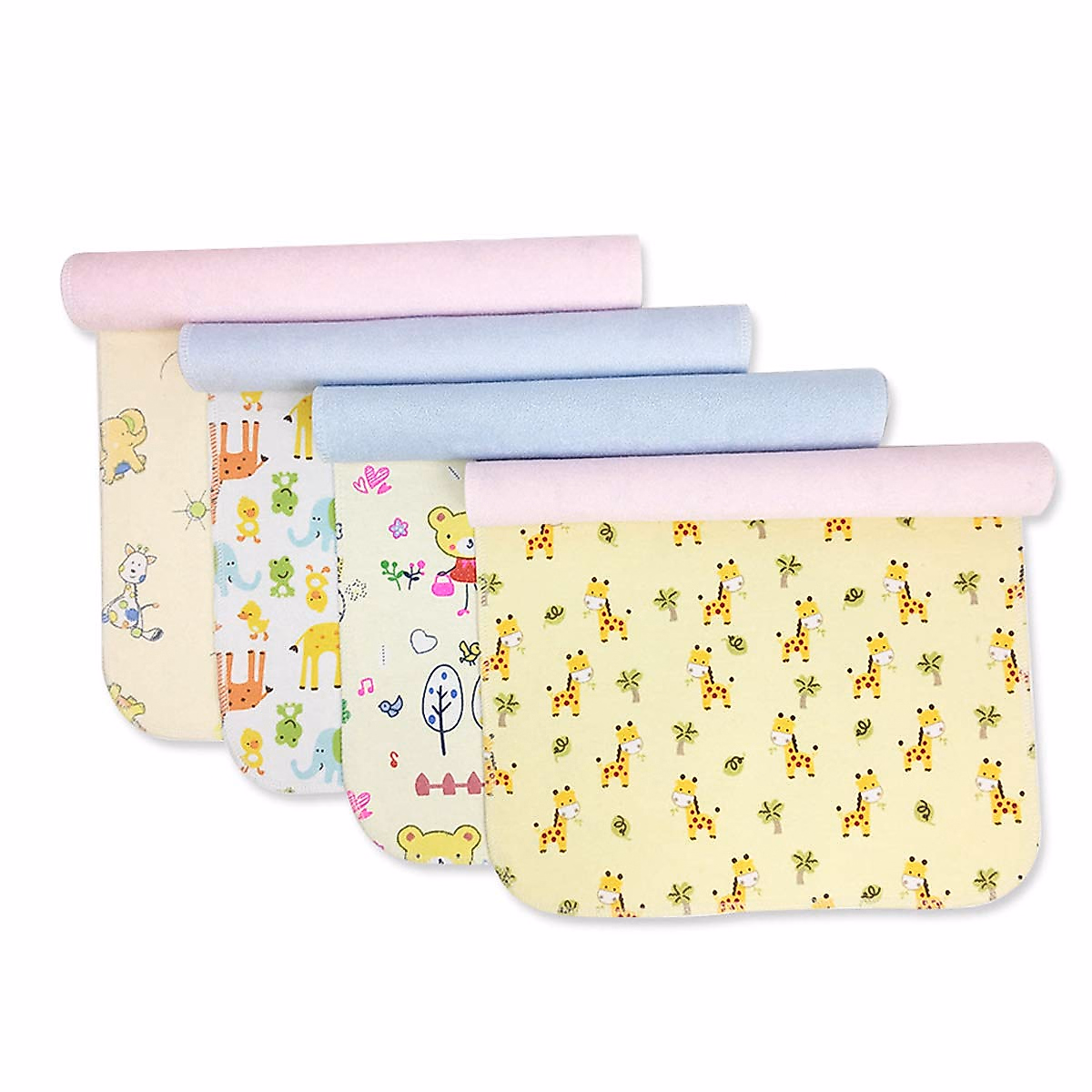 Diaper Changing Pad, Twoworld Breathable Waterproof Changing Pads Washable Resuable Diapers Liners Mats 4Pack（30X45cm）（Yellow Series）